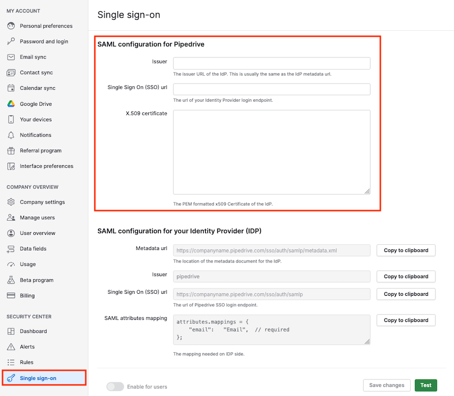 Using Pipedrive single sign-on with Microsoft Entra ID - Knowledge Base | Pipedrive